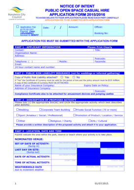 Fillable Online randwick nsw gov Notice of Intent Application Form ...