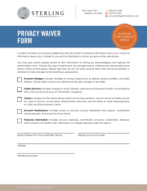 Fillable Online PRIVACY WAIVER Fax Email Print - pdfFiller