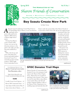 Fillable Online sharonfoc 1 The Newsletter of the Sharon Friends of ...