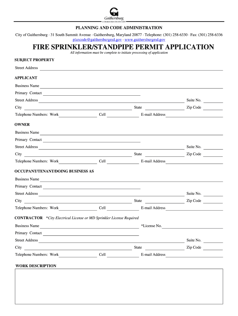 Gaithersburg md fire permit application: Fill out & sign online | DocHub