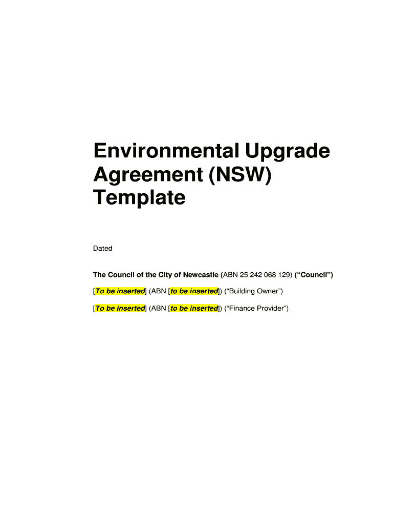 Fillable Online newcastle nsw gov EUA - Environmental Upgrade Agreement ...