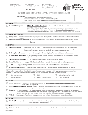 Fillable Online calgaryhousingcompany SUBSIDIZED HOUSING APPLICATION ...