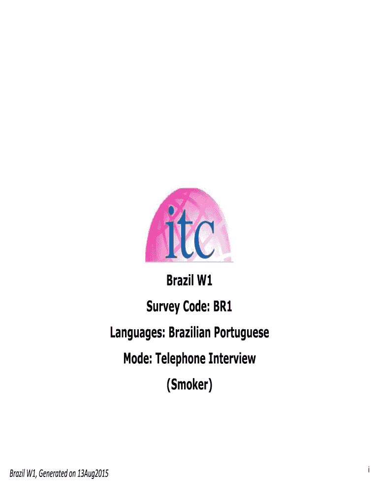 Fillable Online Brazil W1 Survey Code: BR1 Languages: Brazilian ...