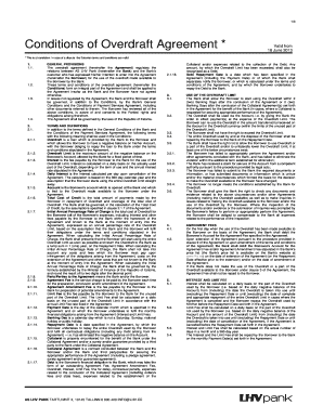 Fillable Online lhv Conditions of Overdraft Agreement * Fax Email Print ...