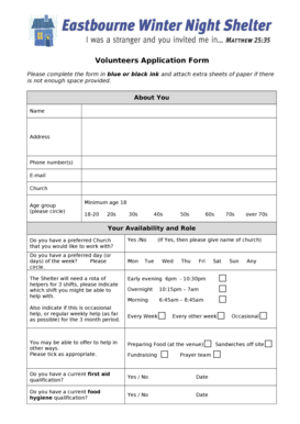 Fillable Online kingdomwaytrust Volunteers Application Form - Kingdom Way Trust ...