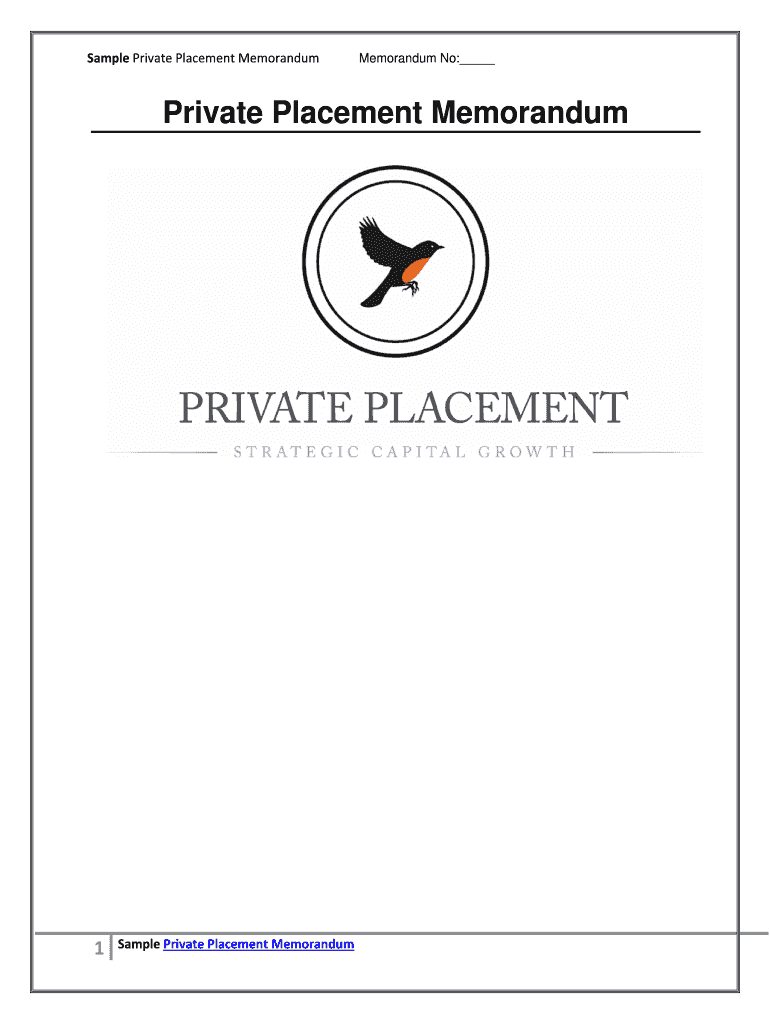 Fillable Online ppm Sample Private Placement Memorandum. private ...