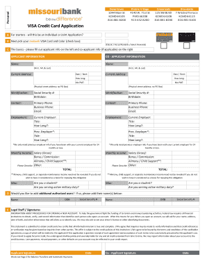 Fillable Online Personal Credit Card Application. Fax Email Print ...