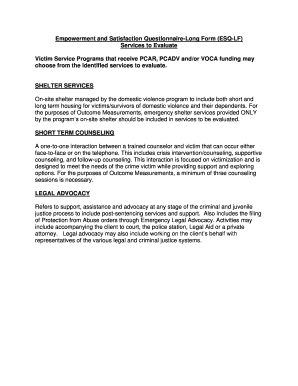 Fillable Online Empowerment and Satisfaction Questionnaire-Long Form ...