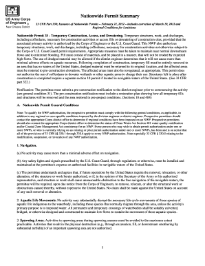 Fillable Online mvn usace army Nationwide Permit Summary - mvn usace ...