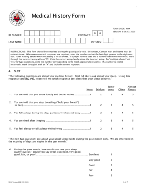 Fillable Online Medical History Form - Jackson Heart Study Fax Email ...