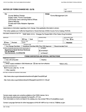 Fillable Online dss cahwnet This notice updates your California ...