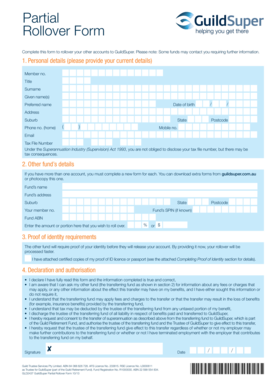 Fillable Online Partial Rollover Form - GuildSuper Fax Email Print ...