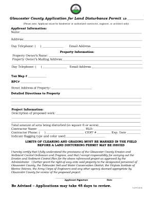Fillable Online gloucesterva Gloucester County Application for Land ...