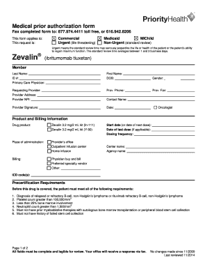 Fillable Online Prior Authorization Form - Priority Health Fax Email ...