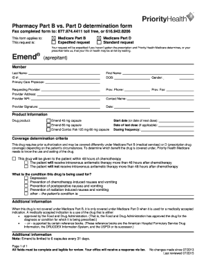 Fillable Online Emend Prior Authorization Form - Priority Health Fax ...