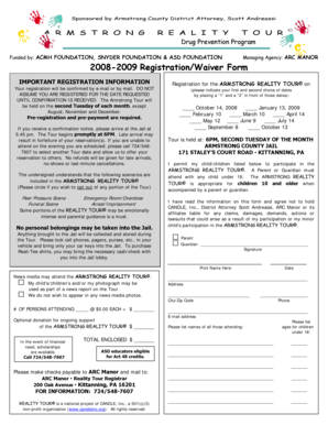 Fillable Online arcmanor 2008-2009 Registration/Waiver Form - ARC Manor ...