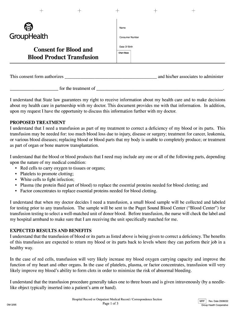 Blood Consent Form Pdf Fill Out Sign Online DocHub