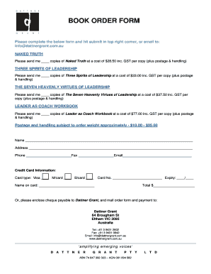 Fillable Online BOOK ORDER FORM - Dattner Grant Fax Email Print - pdfFiller