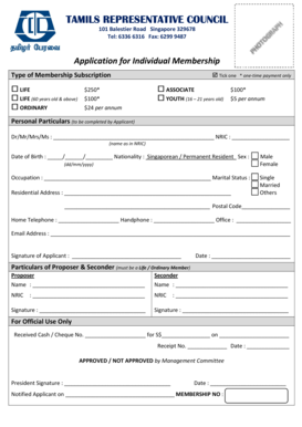 Fillable Online trc org Membership Application Form - tamils ...
