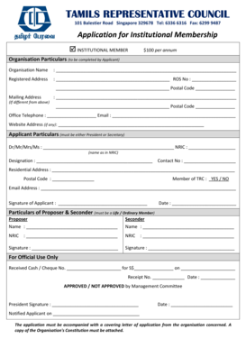 Fillable Online trc org Institutional Membership Application Form ...