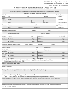 Fillable Online Confidential Client Information (Page 1 of 2) Fax Email ...