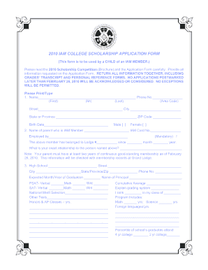 Fillable Online iam751 2010 iam college scholarship application form ...