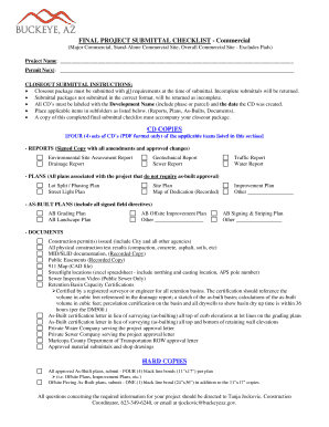 Fillable Online Final Submittal Package Checklist Commercial Fax Email ...