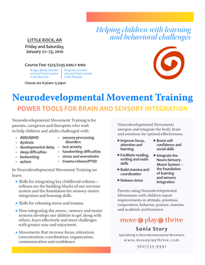Fillable Online arota Neurodevelopmental Movement Training - AROTA ...