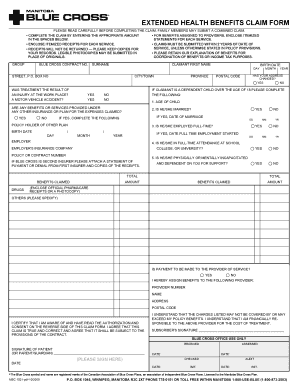 Fillable Online ptta EXTENDED HEALTH BENEFITS CLAIM FORM PLEASE READ CAREFULLY BEFORE COMPLETING ...