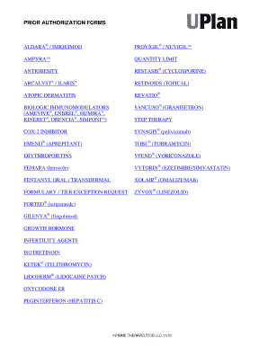 Fillable Online PRIOR AUTHORIZATION FORMS Fax Email Print - pdfFiller