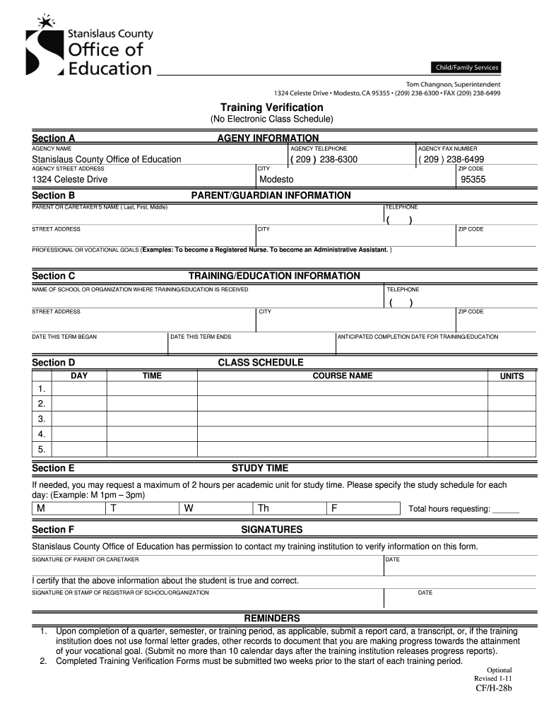 Fillable Online stancoe R-28b Training Verification No Electronic ...