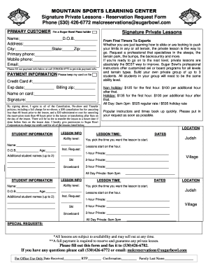 Fillable Online Private Reservation Request Form Fax Email Print - pdfFiller