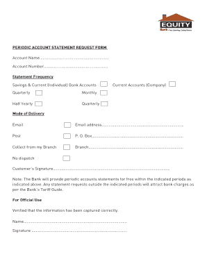 Fillable Online PERIODIC ACCOUNT STATEMENT REQUEST FORM Fax Email Print ...