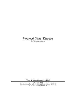Fillable Online Personal Yoga Therapy Self-Assessment Form Fax Email ...