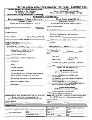 Fillable Online ccsf TESTING ACCOMMODATIONS REQUEST (TAR) FORM - ccsf ...