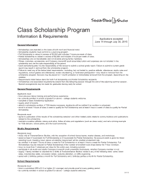 Fillable Online TDS Class Scholarship ApplicationTDS Class Scholarship Applicationqxd Fax Email ...