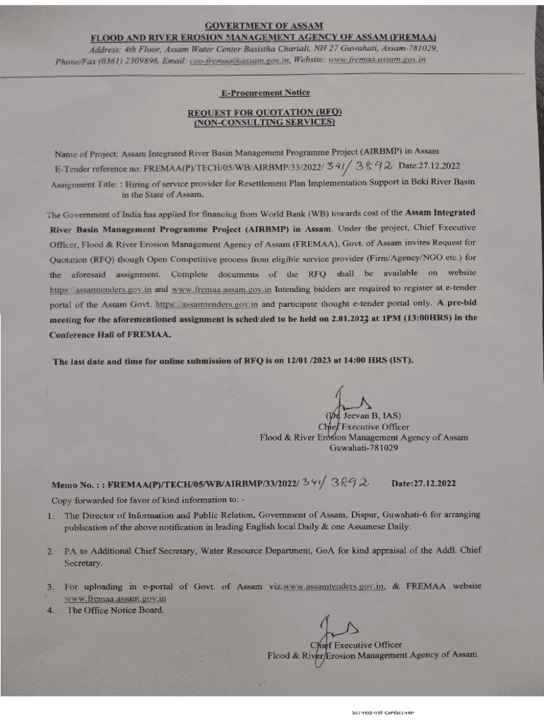 Fillable Online Resettlement Action Plan Implementation Support in Beki ...