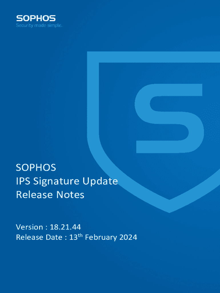 Fillable Online SOPHOS IPS Signature Update Release Notes Fax Email ...