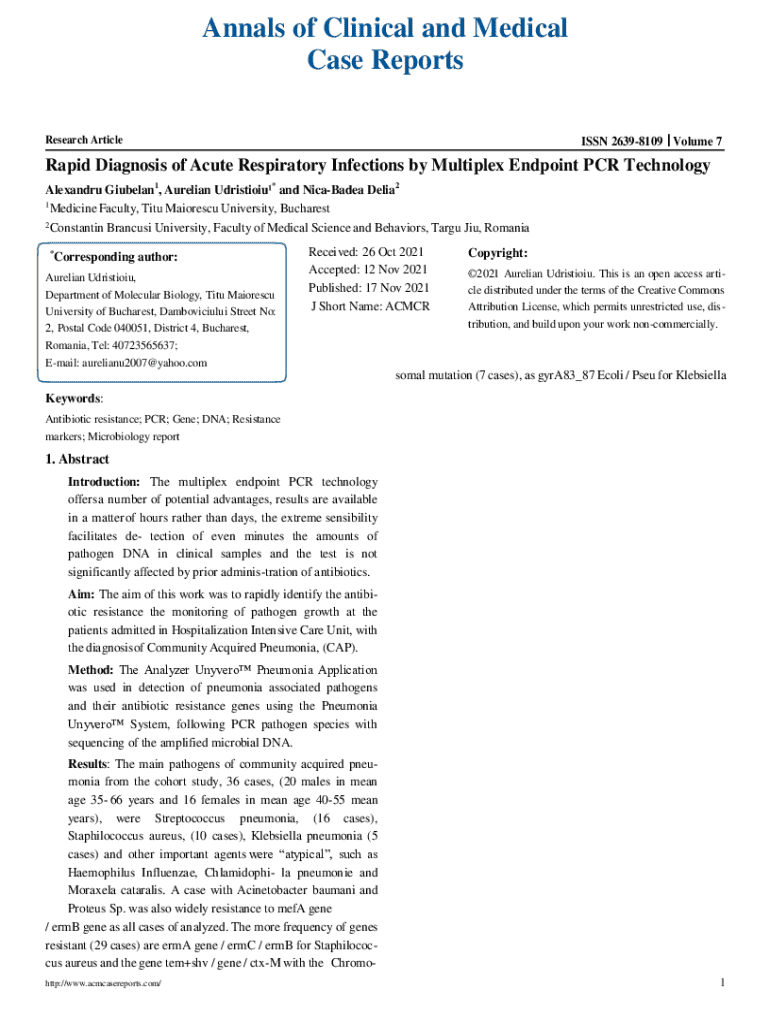 Fillable Online Rapid Diagnosis of Acute Respiratory Infections by Multiplex ... Fax Email Print ...