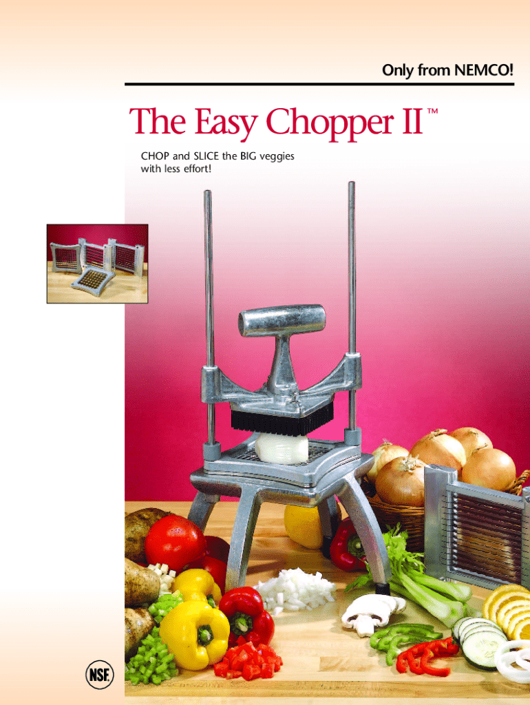 Fillable Online The Easy Chopper II\' - CHOP and SLICE the BIG veggies ...