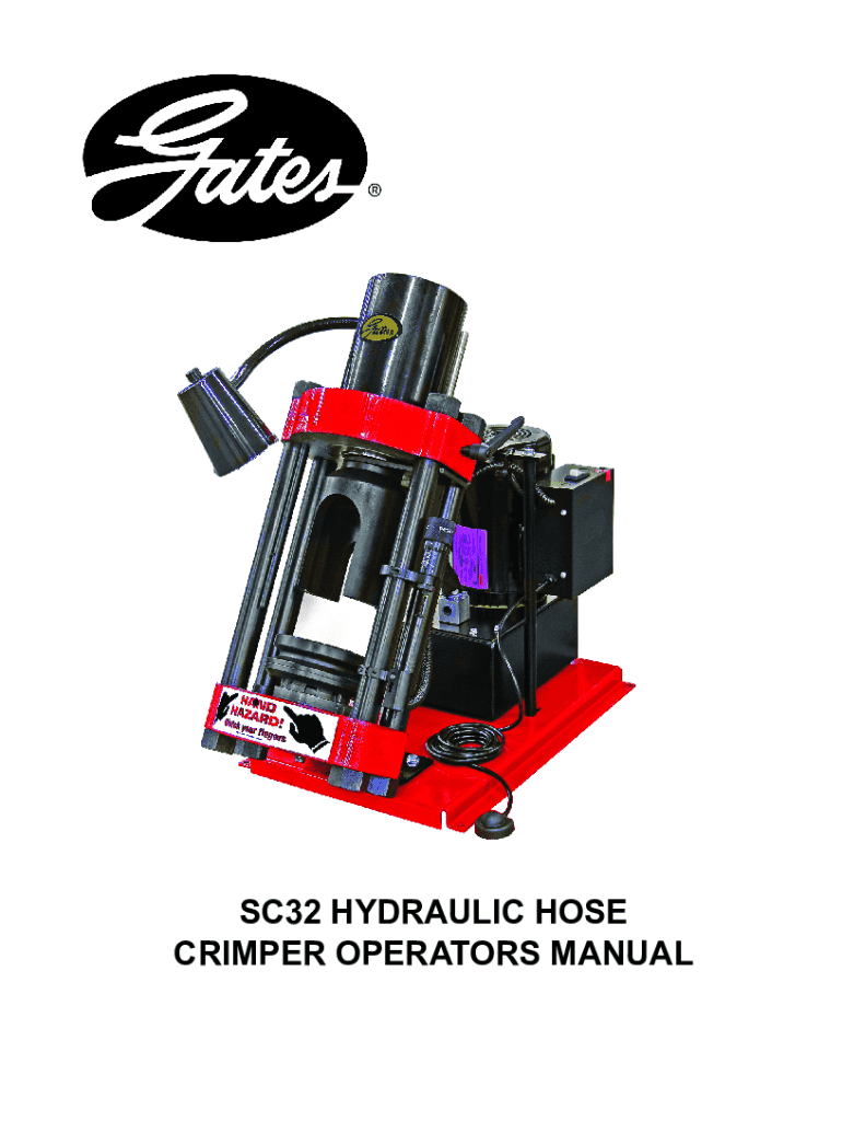 Fillable Online Sc32 Hydraulic Hose Crimper Operator's Manual Fax Email Print - pdfFiller
