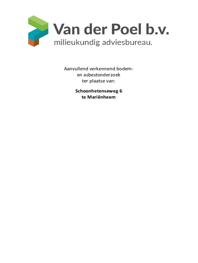 In te vullen online Onderzoek naar asbest in bodem en puin Fax Email ...