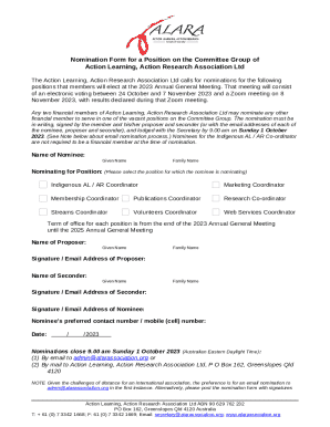 Committees Group Nomination Doc Template | pdfFiller