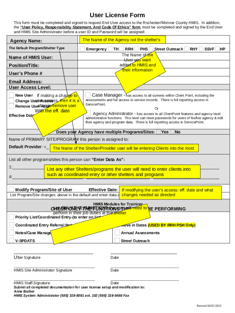 User License Doc Template | pdfFiller