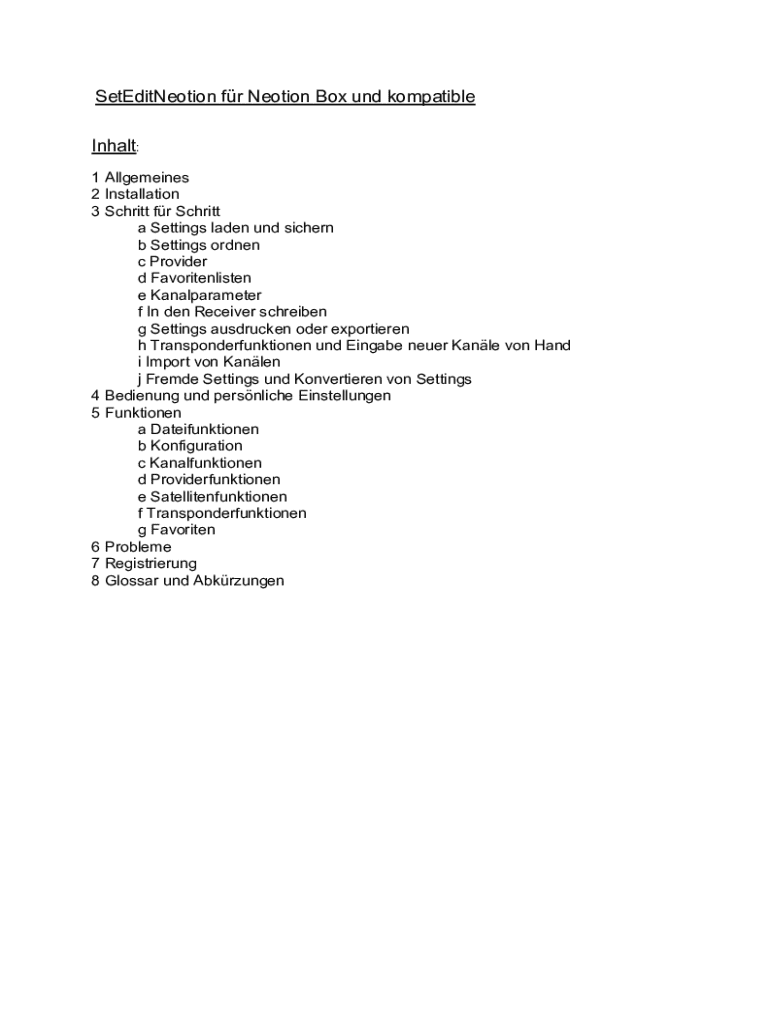 Ausfüllbares Online Seteditneotion For Neotion Box and CompatiblePDF ...