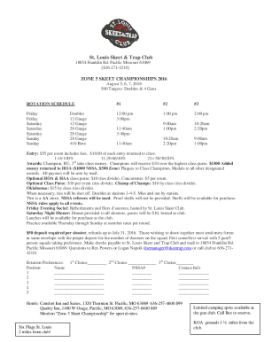 Fillable Online Zone 5 Skeet Championships Event Details Fax Email Print - pdfFiller