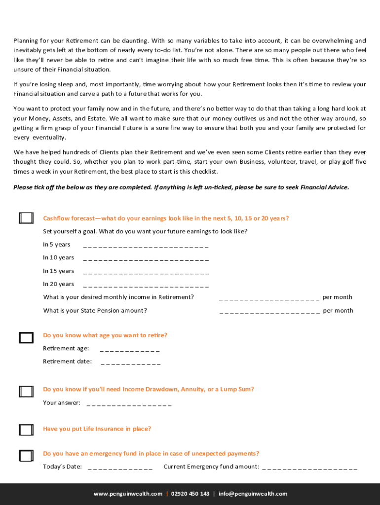 Fillable Online How to plan for retirement with Penguin Wealth Fax ...