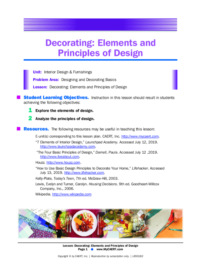 Fillable Online Interior Design Elements & Principles of Design Tutorial Fax Email Print - pdfFiller
