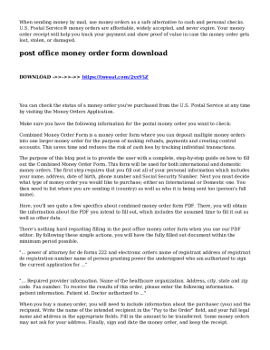 Fillable Online Guide to Filling Out the Combined Money Order Form Fax ...