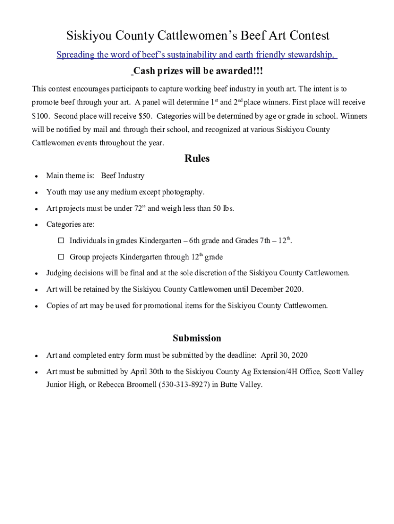 Fillable Online Siskiyou beef ambassadors compete at the local level Fax Email Print - pdfFiller
